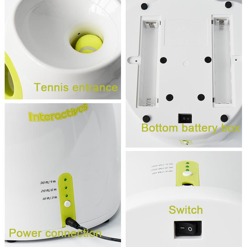 Automatic Ball Launcher Throwing Machine Dog Toys Interactive Tennis ...